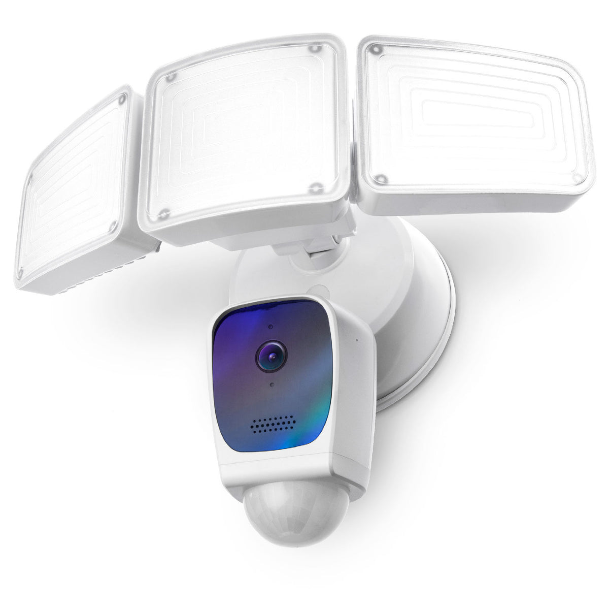 Smart Triple Head Flood Light Camera, White — Home Zone Security